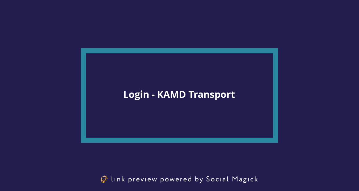Login - KAMD Transport
